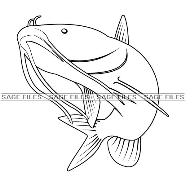 Catfish Outline - Etsy