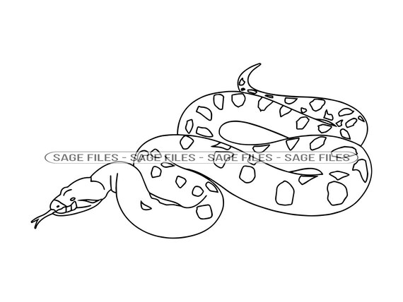Anaconda Outline 3 SVG Anaconda SVG Snake Svg Python Svg - Etsy