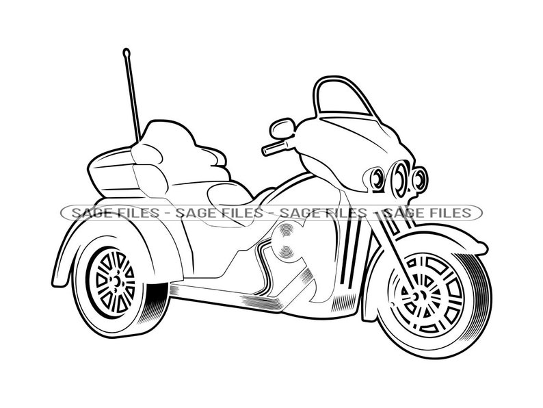 Trike Motorcycle Outline 3 SVG Motorcycle Svg Motorcycle - Etsy Australia