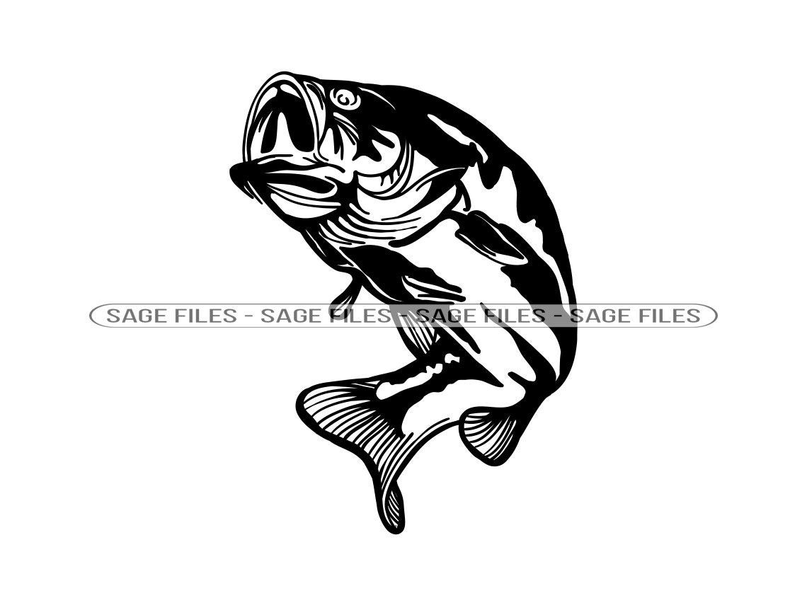 Bass Fish Svg Fishing Svg Fish SVG Fishing Clipart Fishing - Etsy