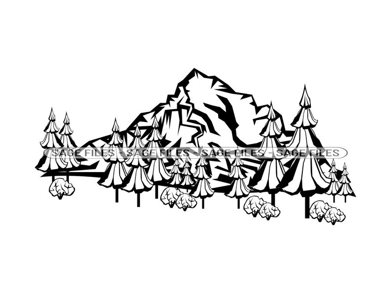 Mountain & Forest SVG Mountain Svg Forest Svg Mountain - Etsy