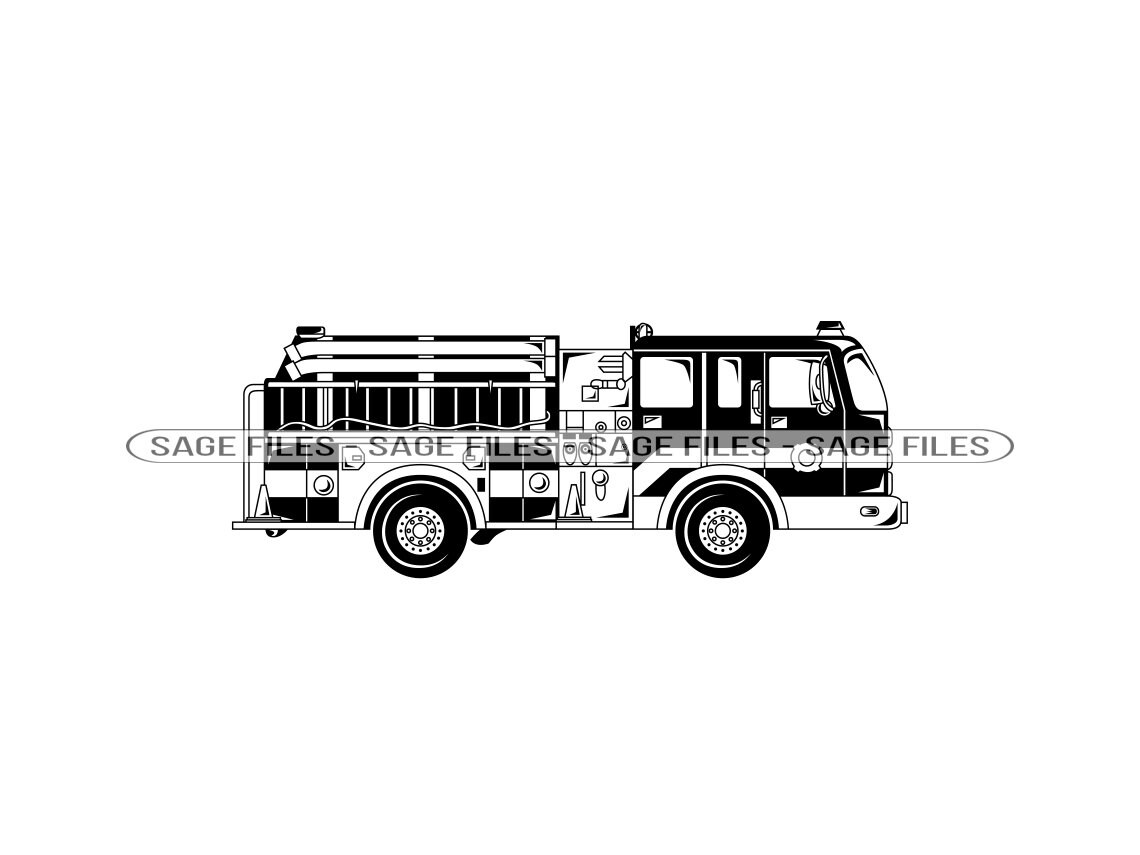 Fire Truck 6 SVG, Firetruck Svg, Fire Engine SVG, Fire Truck Clipart ...