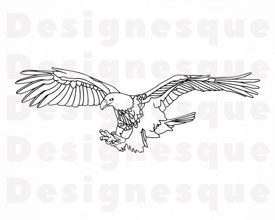Eagle Soaring Outline