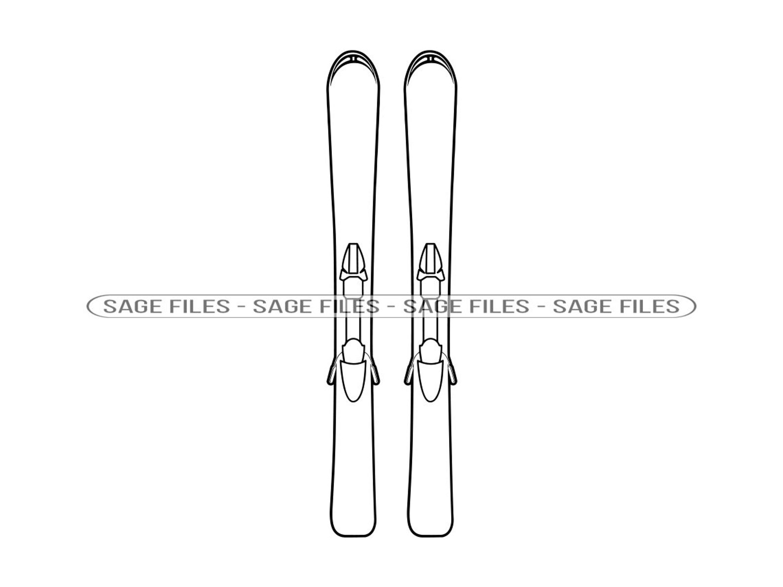 Skis Outline SVG, Skis SVG, Skiing Svg, Skis Clipart, Skis Files for ...