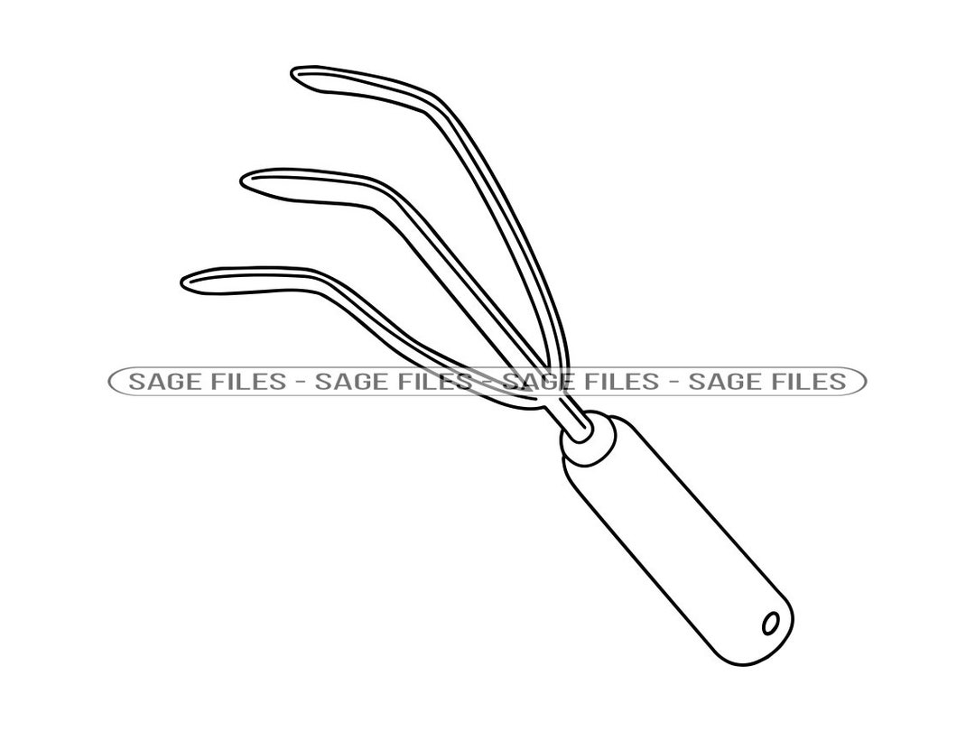 Hand Cultivator Outline SVG, Gardening Svg, Landscaping Svg, Cultivator ...