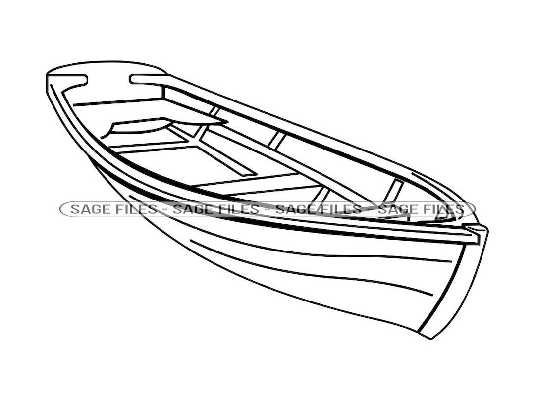 Boat Outline 2 SVG, Fishing Svg, Boat Clipart, Boat Files for Cricut ...