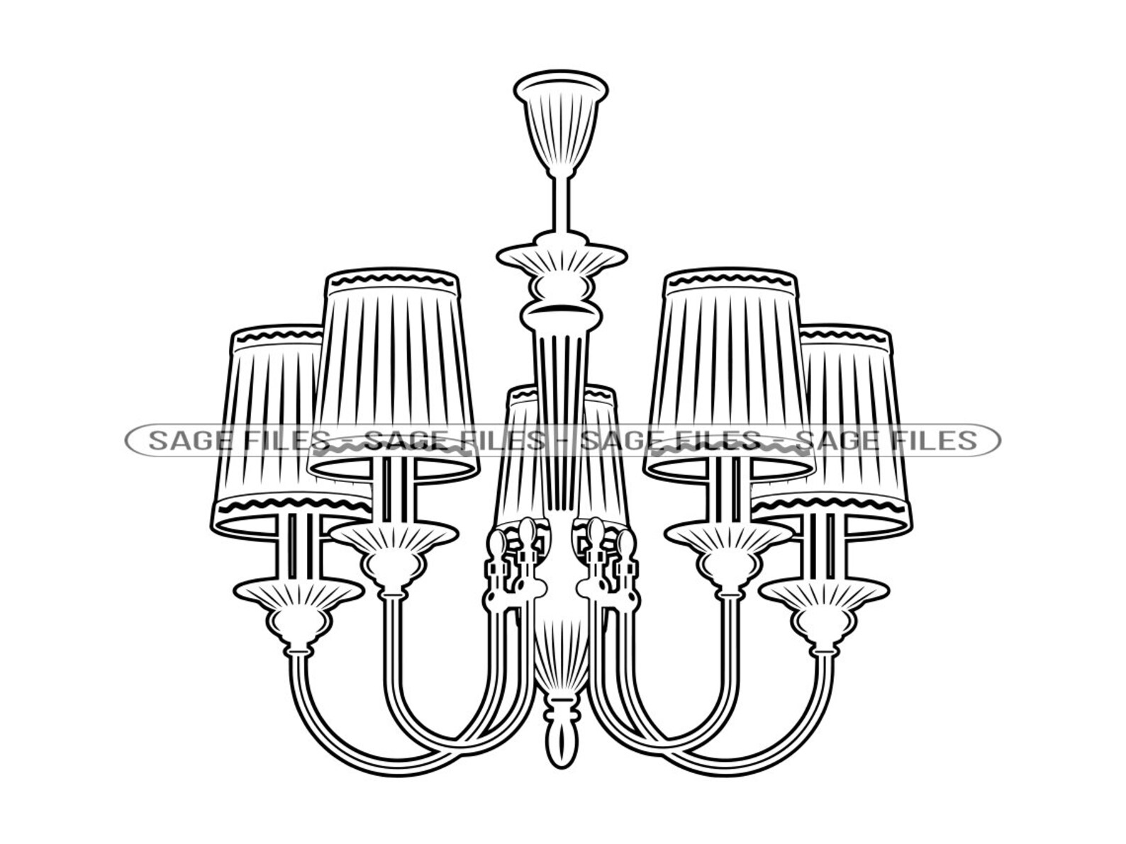 Chandelier Outline SVG Lighting Svg Chandelier Clipart - Etsy