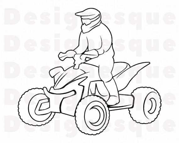 ATV Outline Svg ATV Svg 4 Wheeler Svg Atv Motocross Svg - Etsy