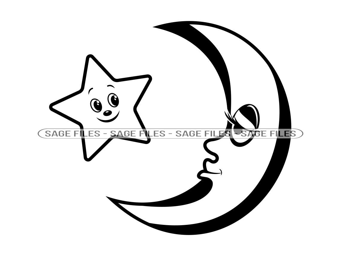 Moon SVG Night Svg Bedtime Svg Moon Clipart Moon Files for - Etsy