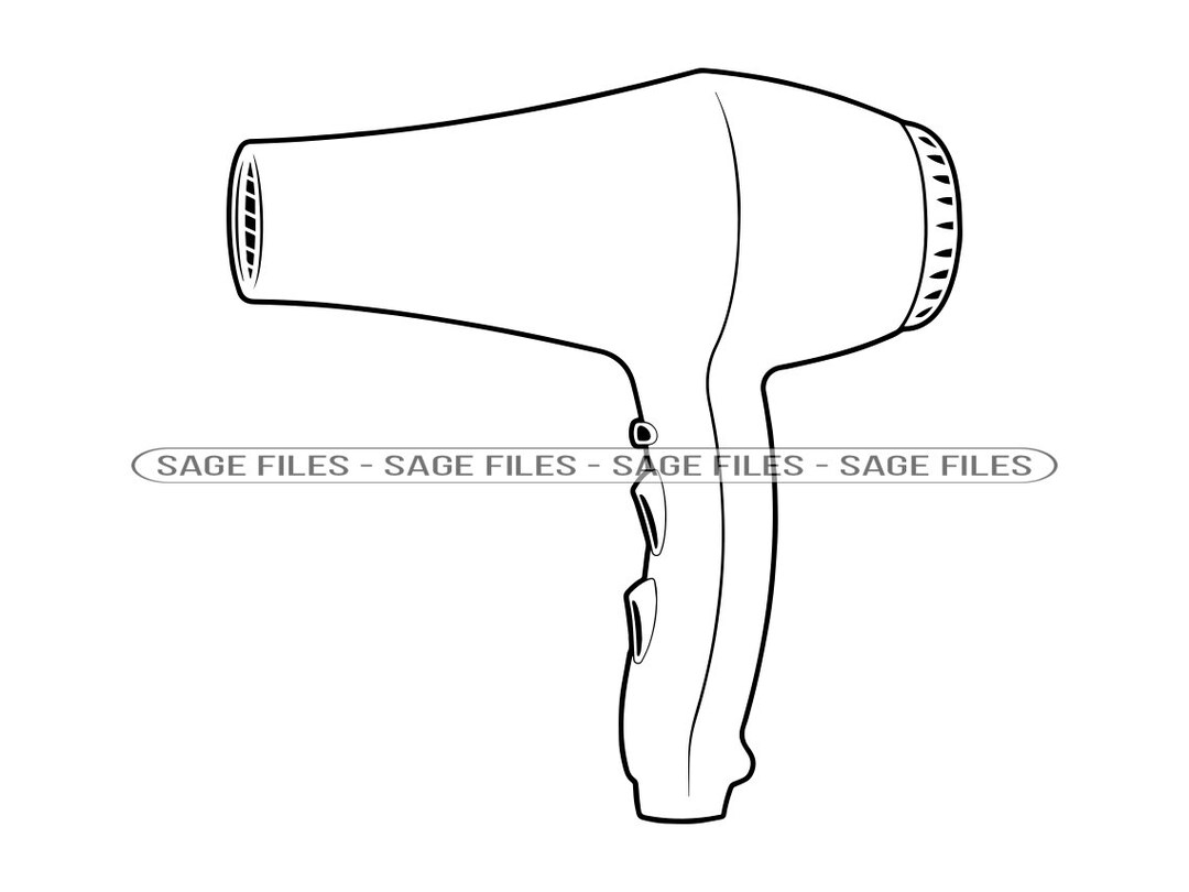 Blow Dryer Outline SVG, Hair Stylist Svg, Blow Dryer Clipart, Blow ...