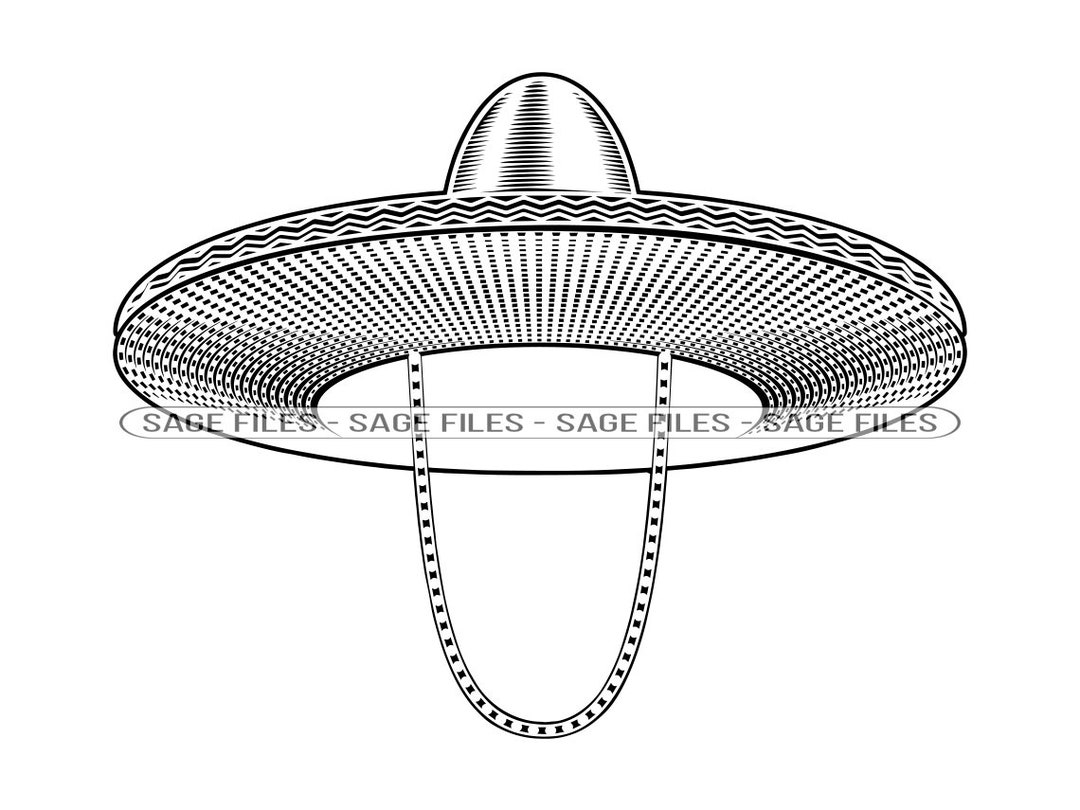 Sombrero Outline SVG, Sombrero SVG, Hat, Sombrero Clipart, Sombrero ...