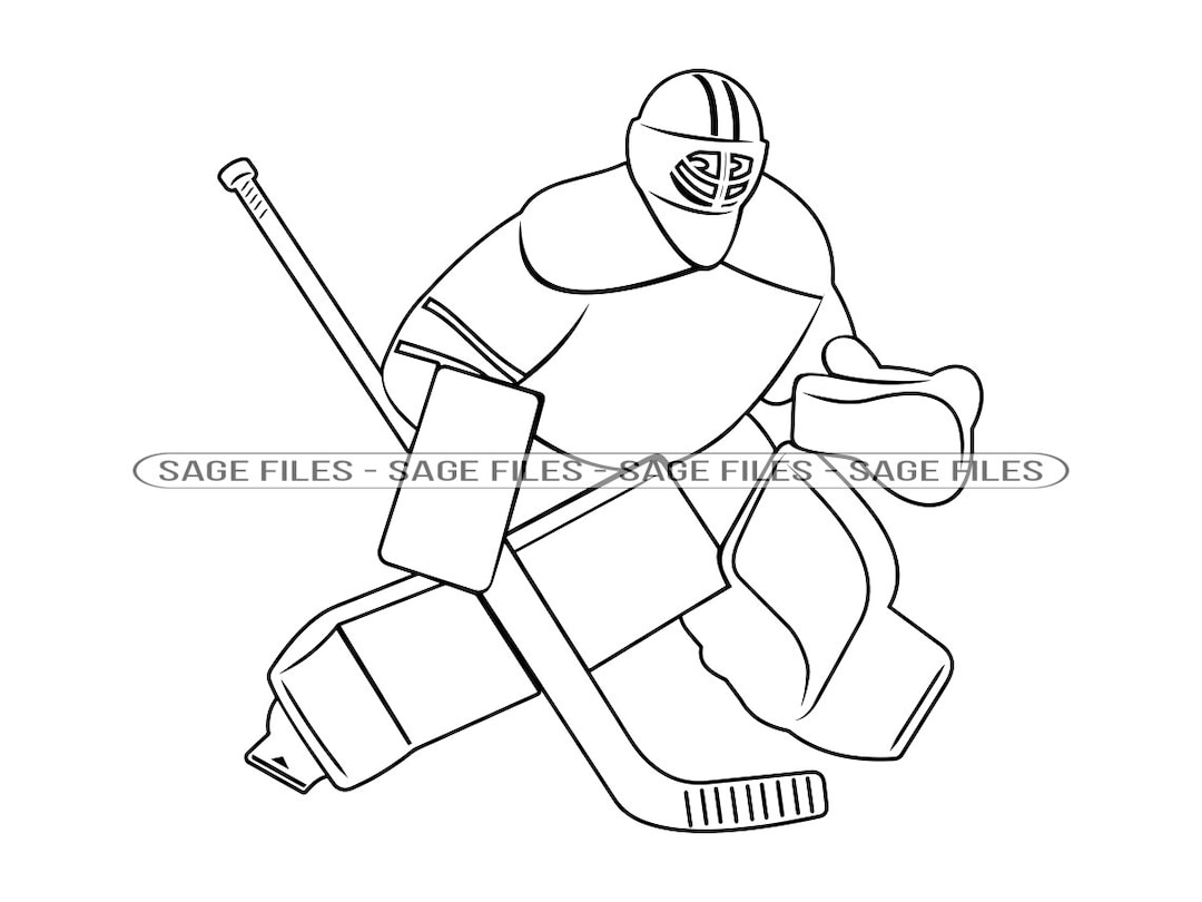 Hockey Goalie Outline SVG, Hockey Svg, Hockey Clipart, Hockey Files for ...