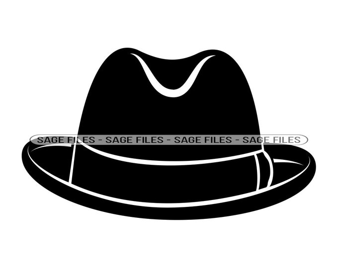 Classic Fedora Hat. Cut Files for Cricut. Clip Art (eps, Svg, Pdf, Png ...