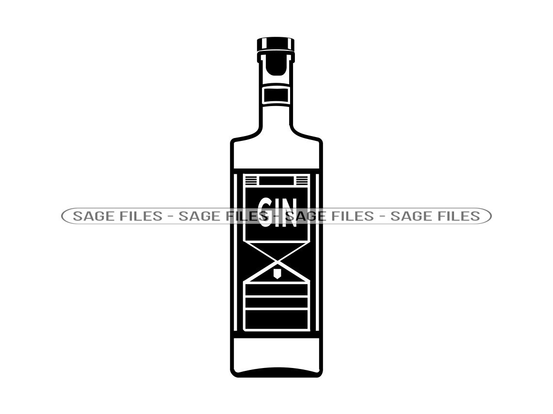 Gin Bottle SVG, Gin Svg, Alcohol Bottle Svg, Gin Clipart, Gin Files for ...
