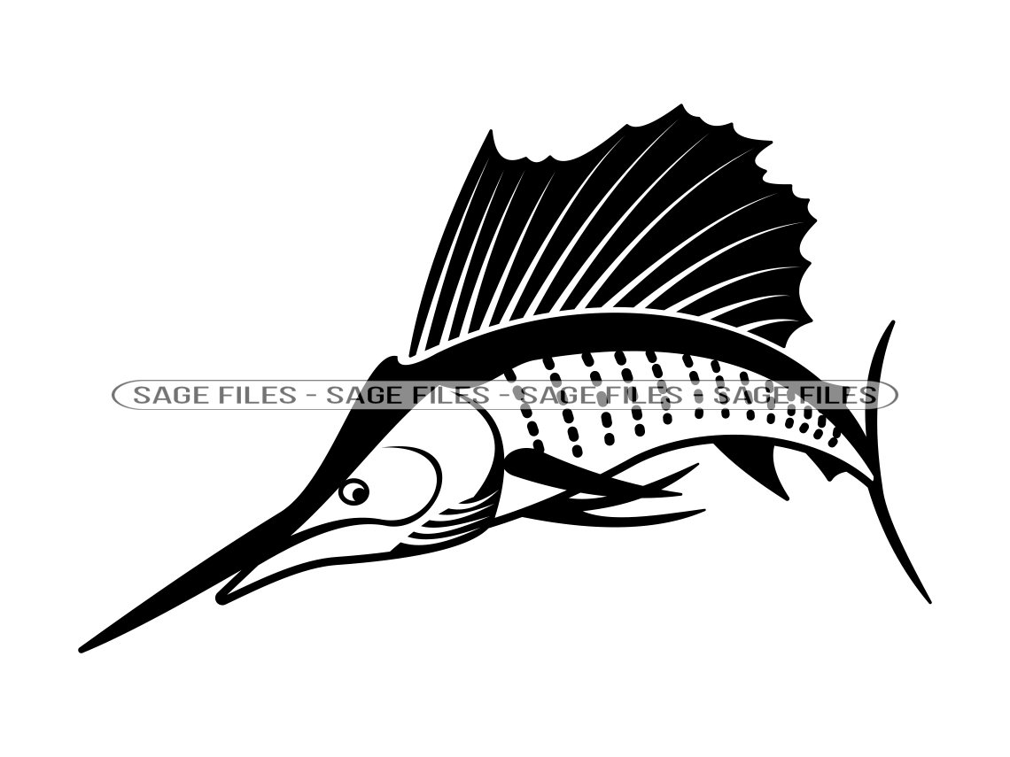 Sailfish 4 SVG, Fishing Svg, Fish Svg, Sailfish Clipart, Sailfish Files ...