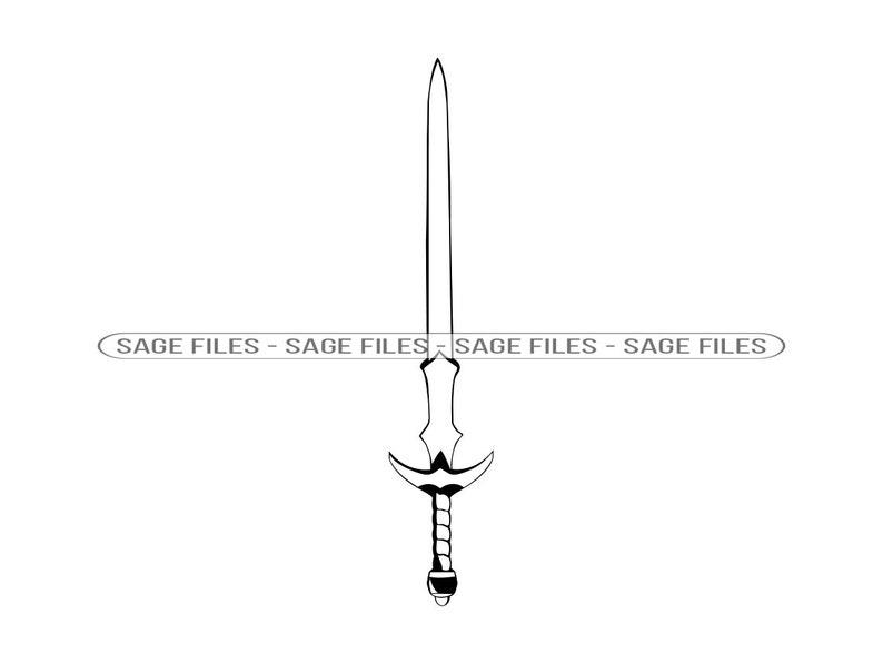 Sword Outline #3 SVG, Sword Svg, Sword Clipart, Sword Files for Cricut ...
