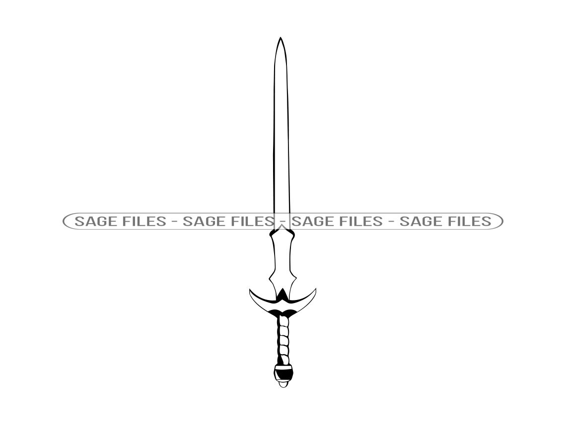 Sword Outline 3 SVG, Sword Svg, Sword Clipart, Sword Files for Cricut ...