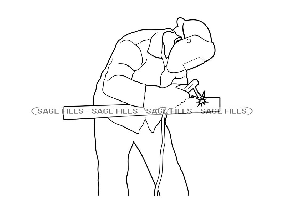 Welder Outline SVG Welder SVG Welding SVG Welder Clipart - Etsy