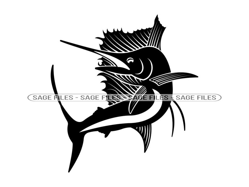 Sailfish 2 SVG, Fishing Svg, Fish Svg, Sailfish Clipart, Sailfish Files ...