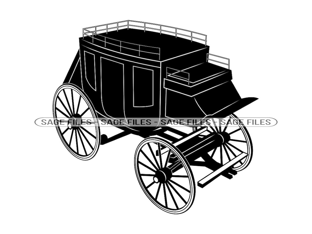 Stagecoach SVG, Carriage Svg, Stagecoach Clipart, Stagecoach Files for ...