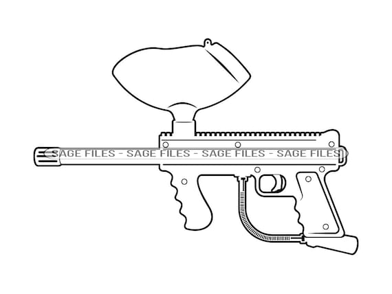 Paintball Gun Outline SVG Paintball SVG Paintball Clipart - Etsy