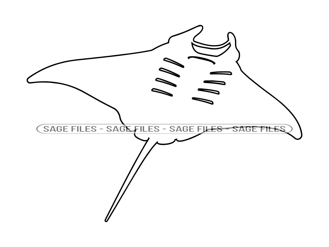 Manta Ray Outline 2 SVG Manta Ray SVG Manta Ray Clipart - Etsy