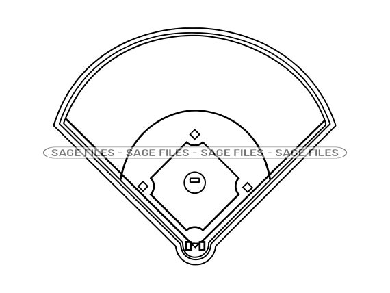 Baseball Field Outline SVG Baseball Field Clipart Baseball - Etsy Canada