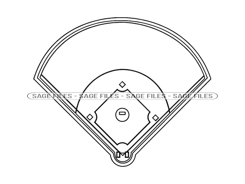 Baseball Field Outline SVG, Baseball Field Clipart, Baseball Field ...