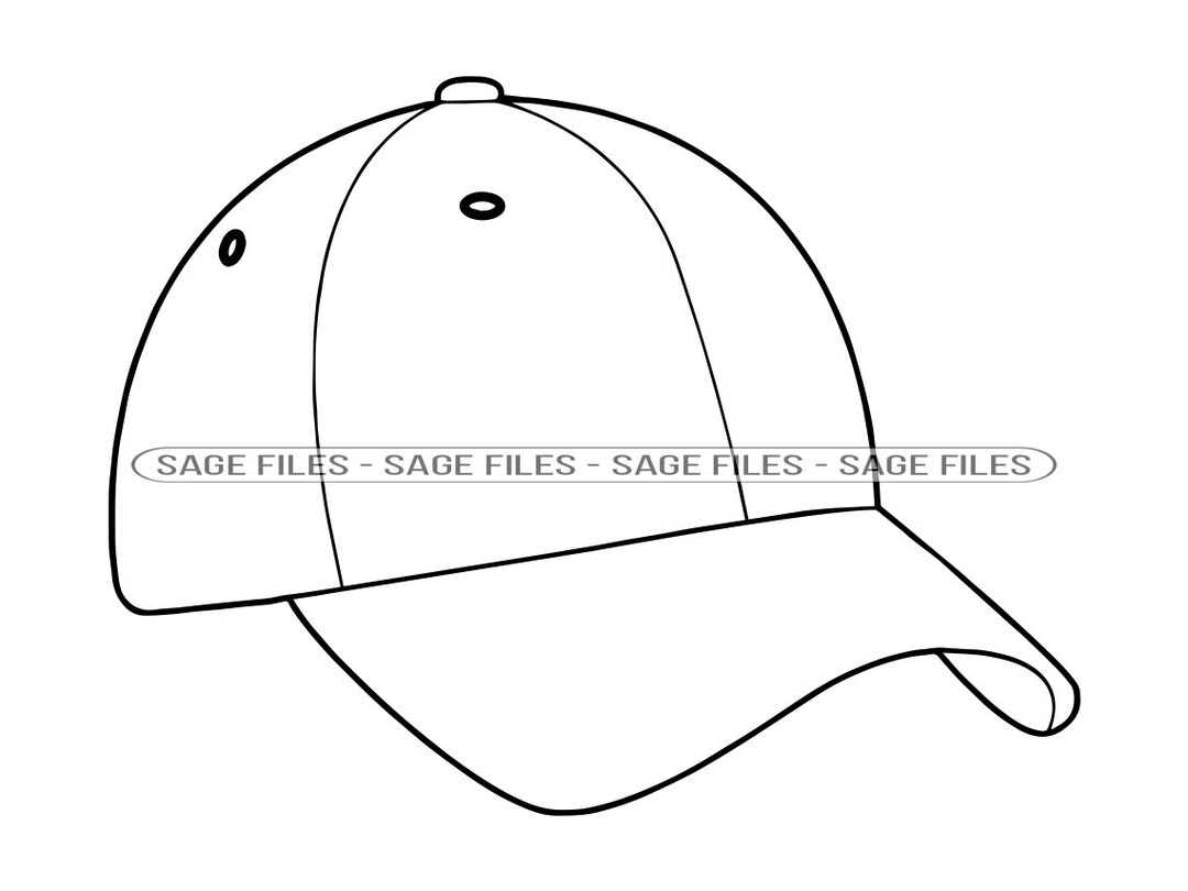 Baseball Cap Outline #9 SVG, Baseball Cap SVG, Hat Svg, Baseball Cap ...