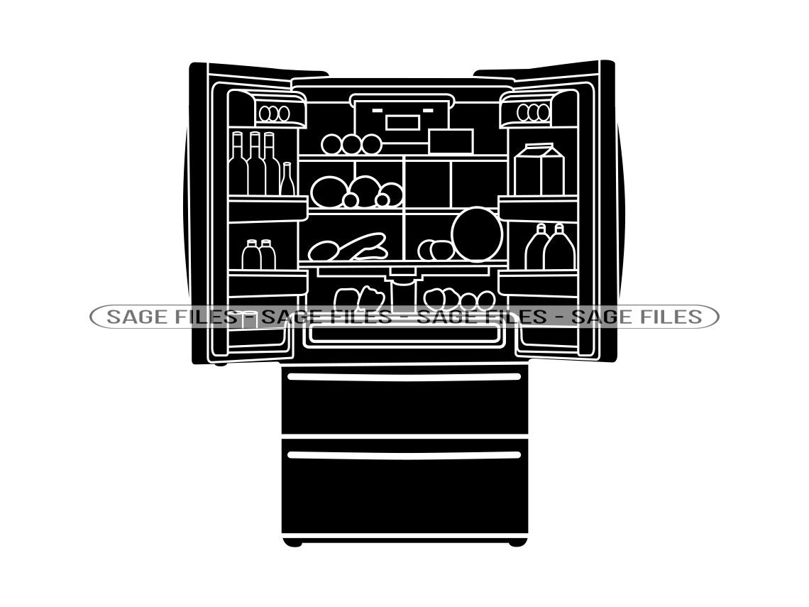 Refrigerator 2 SVG Refrigerator Svg Kitchen Refrigerator - Etsy UK
