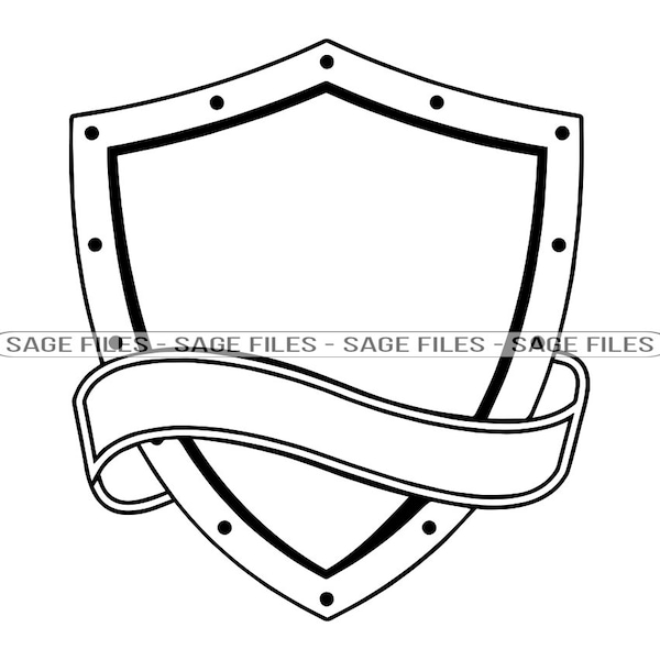 Outline Shield Svg - Etsy