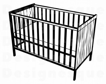 Baby Crib Outline SVG, Baby Crib SVG, Baby Crib Clipart, Baby Crib ...