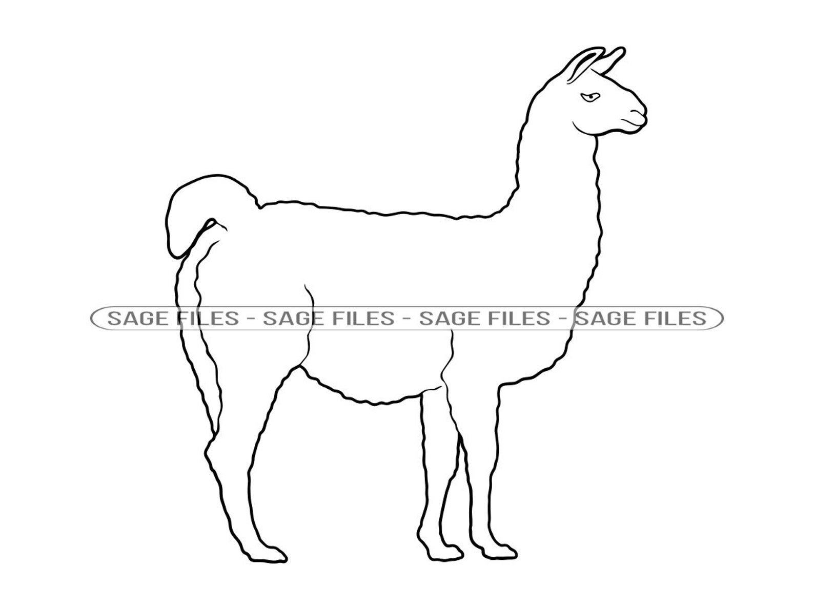 Lama Umriss SVG Lama Maskottchen Svg Lama Clipart Lama - Etsy.de