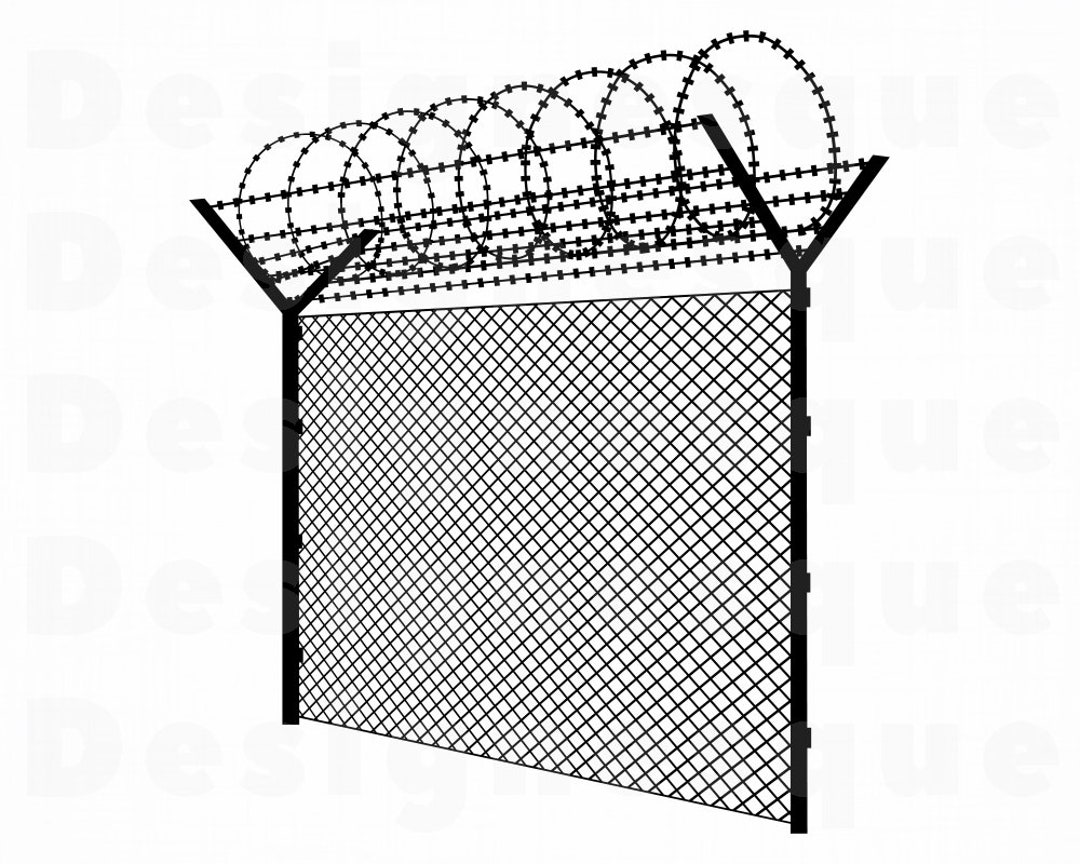 Barbed Wire Fence SVG, Barbed Wire Clipart, Barbed Wire Files for ...