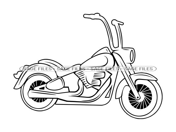 Motorcycle Clip Art Outline