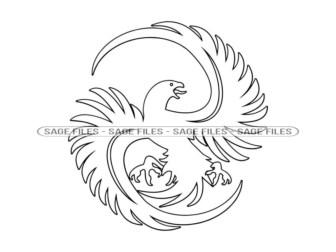 Phoenix Outline Svg Phoenix Svg Phoenix Clipart Phoenix - Etsy