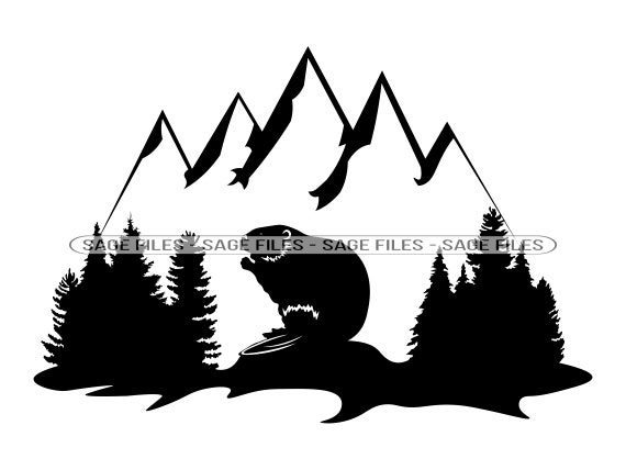 Beaver Wildlife SVG Beaver Forest and Mountain Svg Beaver - Etsy