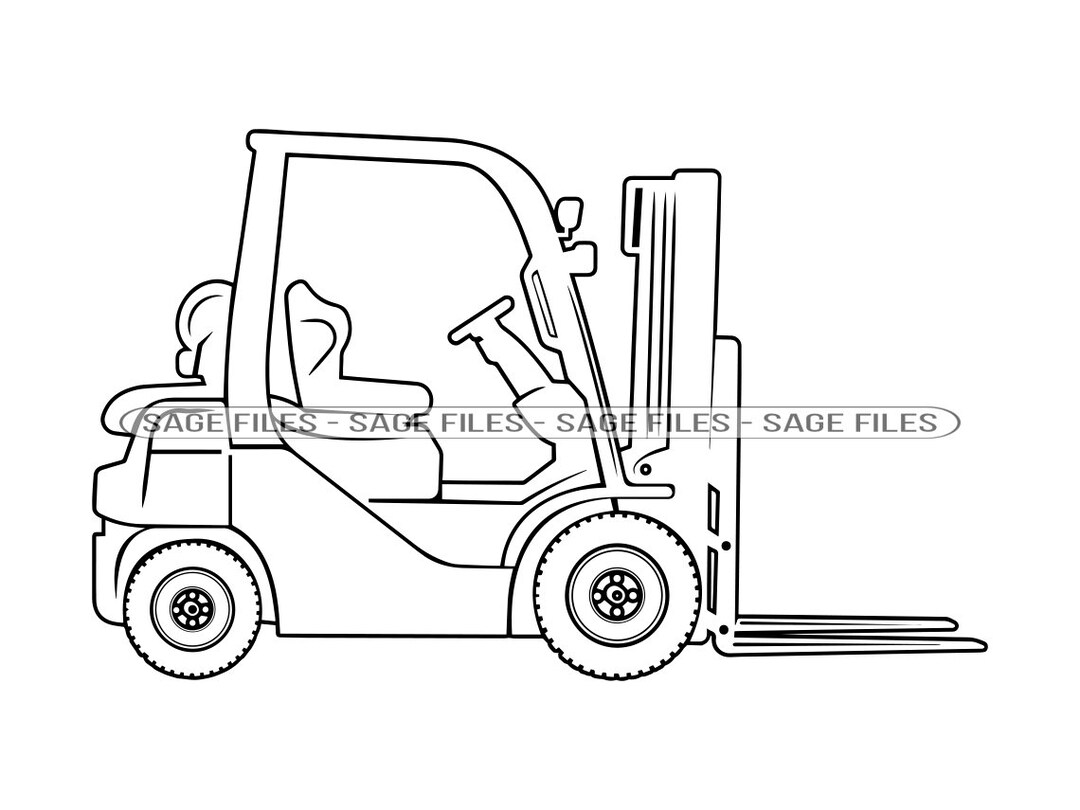 Forklift Outline 3 SVG Forklift SVG Forklift Clipart - Etsy