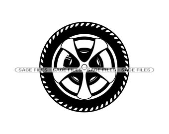 Wheel SVG, Tire Svg, Car Wheel Png, Tires Clipart, Alloy Wheels Cut ...