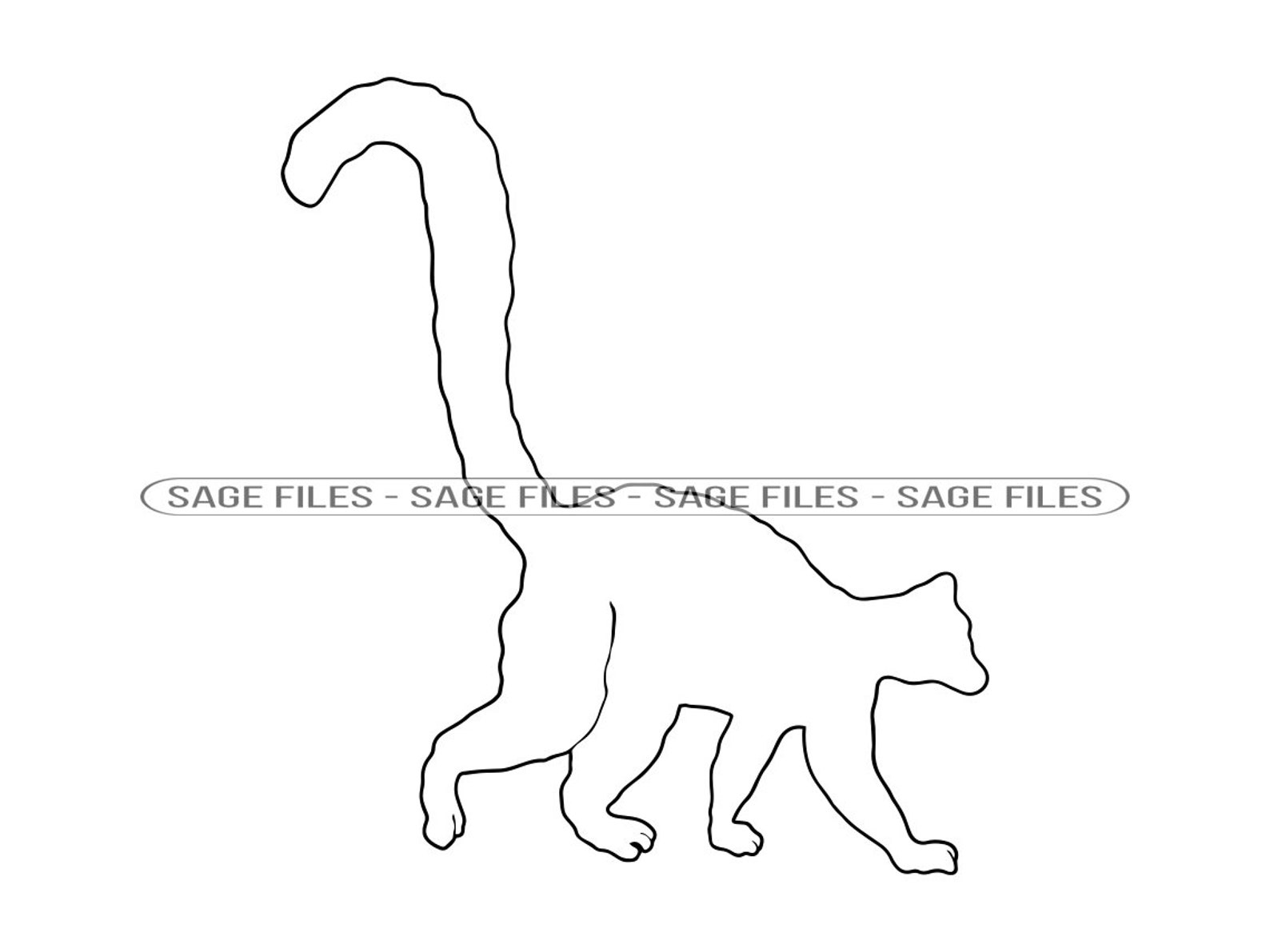 Lemur Outline SVG Lemur SVG Lemur Clipart Lemur Files for - Etsy