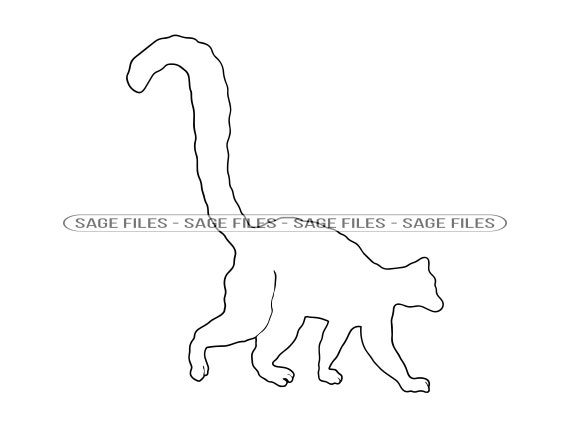 Lemur Outline SVG Lemur SVG Lemur Clipart Lemur Files for - Etsy