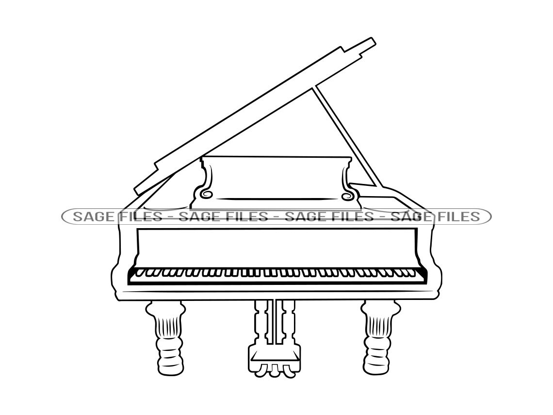 Piano Drawing Outline
