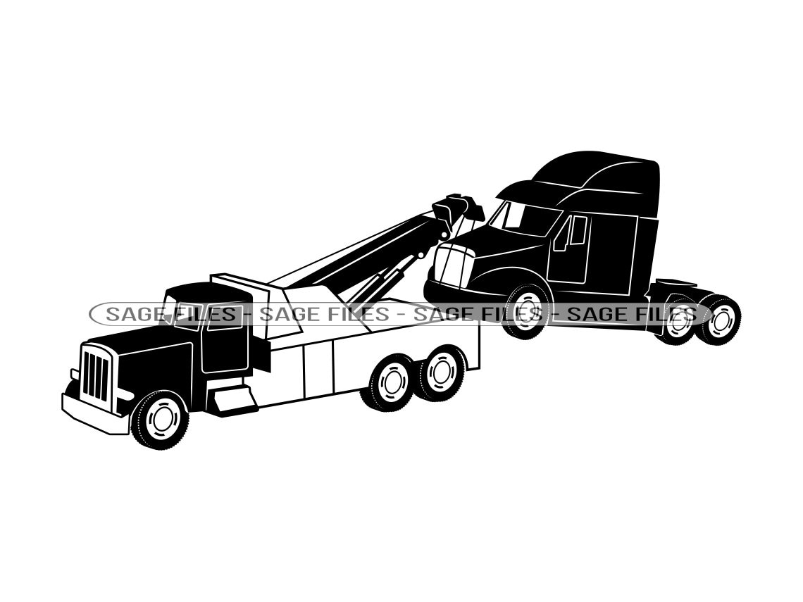 Heavy Duty Tow Truck 2 SVG Tow Truck Svg Tow Truck Clipart - Etsy