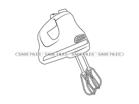 Hand Mixer Outline SVG Baking Svg Cooking Svg Hand Mixer - Etsy
