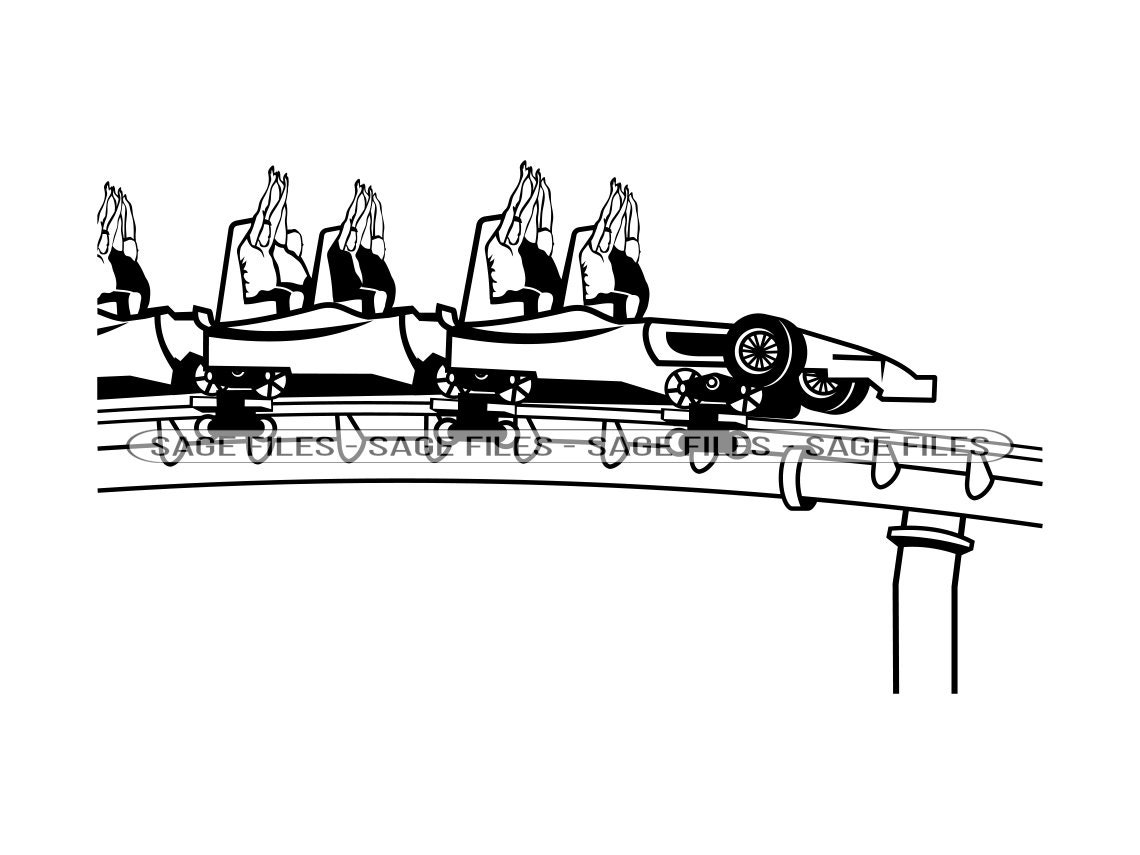Roller Coaster 6 SVG, Roller Coaster Clipart, Roller Coaster Files for ...