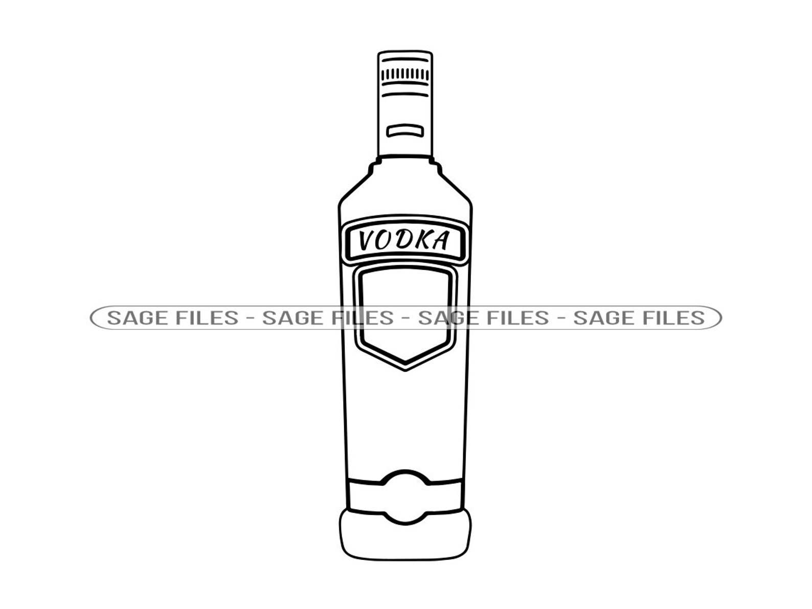 Alcohol Bottle Outline SVG, Bottle Svg, Vodka Svg, Alcohol Bottle ...