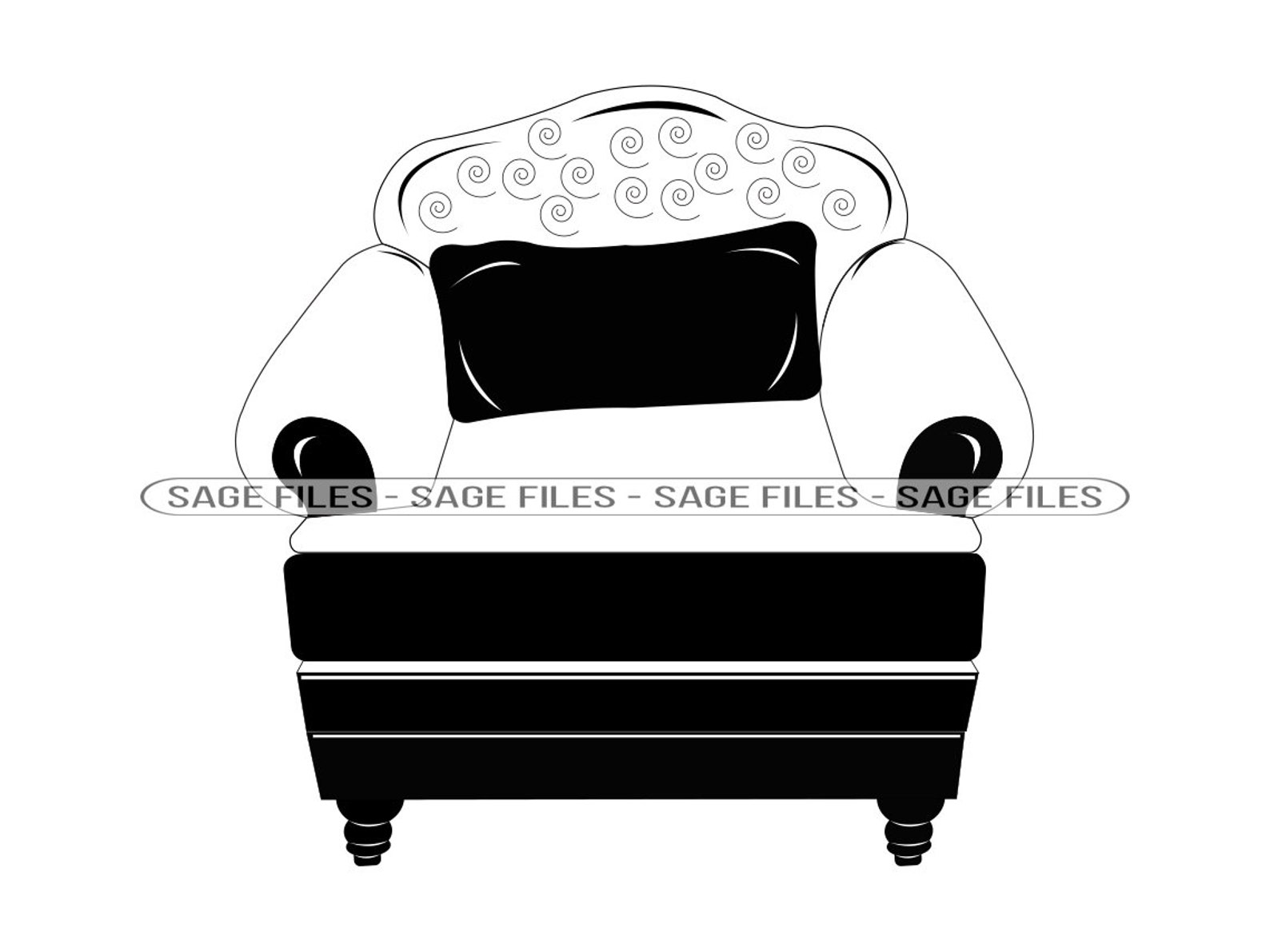 Armchair 2 SVG Armchair SVG Armchair Clipart Armchair - Etsy