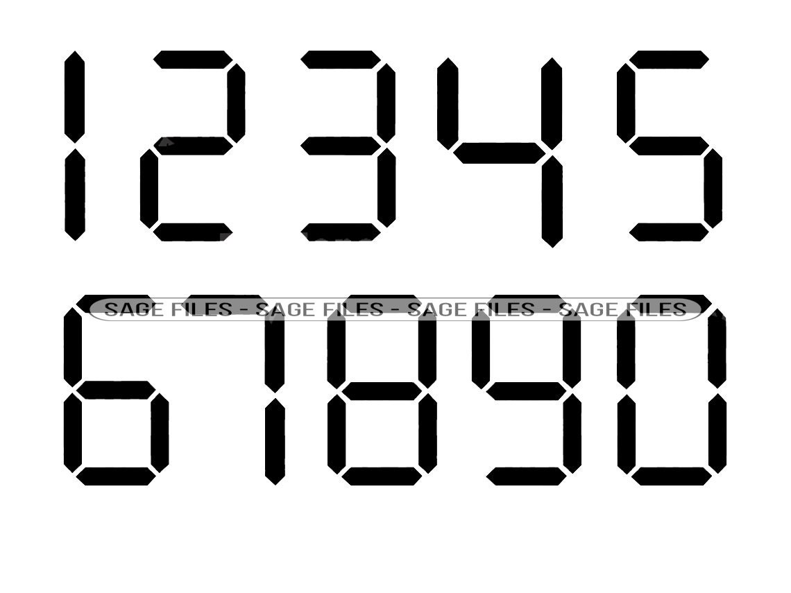 Digital Numbers SVG Numbers Svg Font Svg Digital Numbers - Etsy