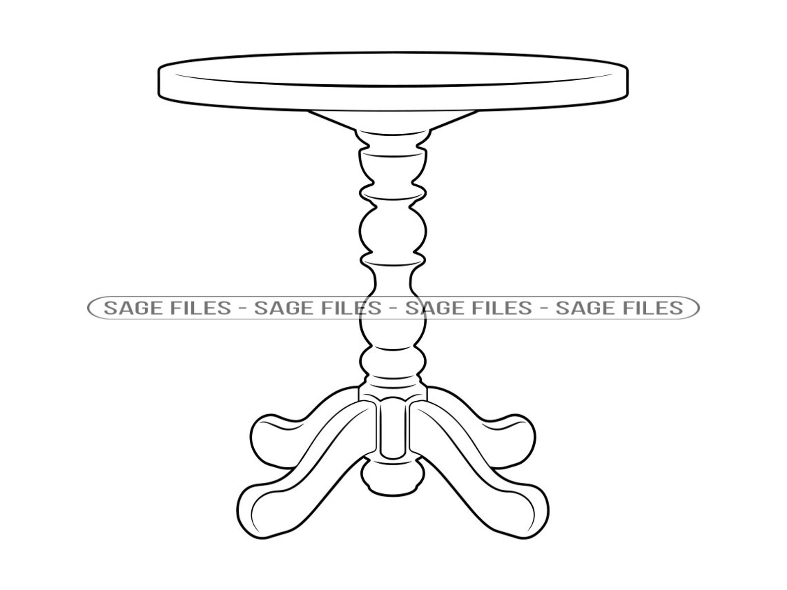 Round Table Outline SVG, Round Table Clipart, Round Table Files for ...