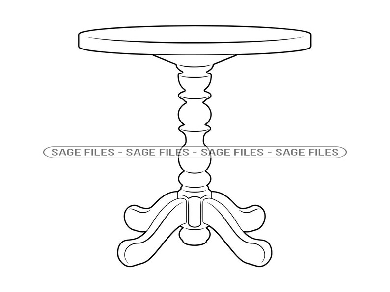 Round Table Outline SVG Round Table Clipart Round Table - Etsy